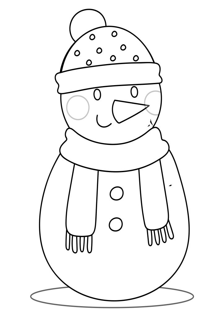 Muñecos de nieve para Imprimir y Colorear